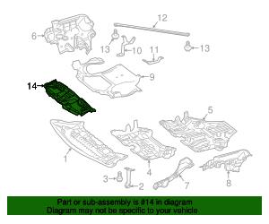 212-500-05-55 - Radiator Support Baffle 2014-2016 Mercedes-Benz ...