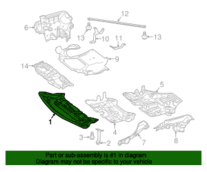 2014-2016 Mercedes-Benz Radiator Support Splash Shield 212-520-51-23 ...