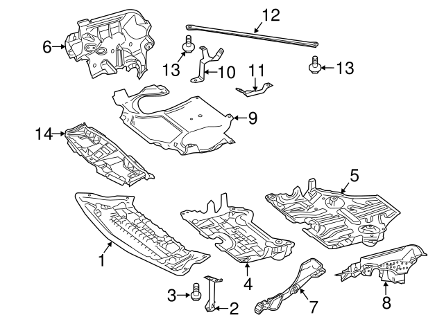 2014-2017 Mercedes-Benz Radiator Support Splash Shield 212-520-40-23 ...