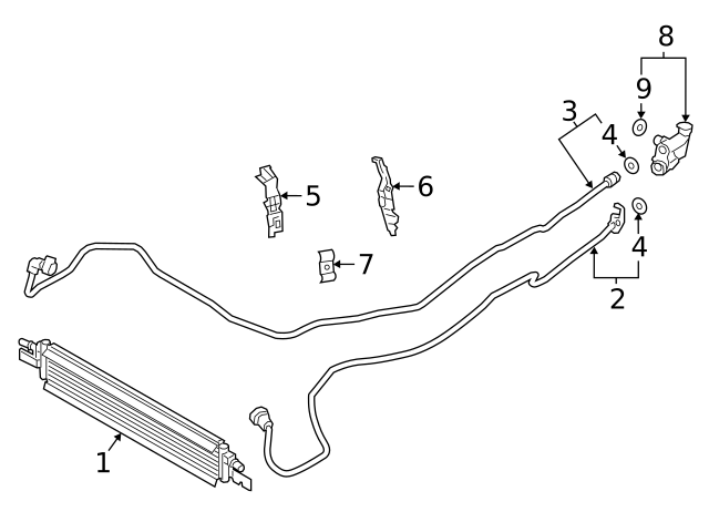 17227936450 - 2019-2021 BMW Z4 Cooler Line Bracket (17-22-7-936-450 ...