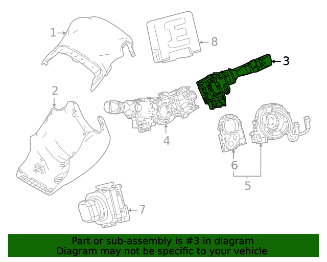 84652-62020 - Wiper Switch - 2016-2022 Toyota | OEM Genuine Toyota Parts