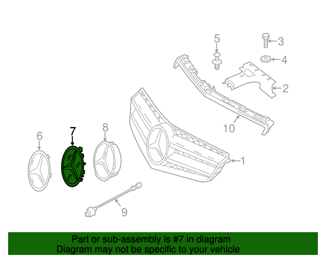 164-888-04-11 - Emblem Base Plate 2006-2020 Mercedes-Benz | Mercedes ...