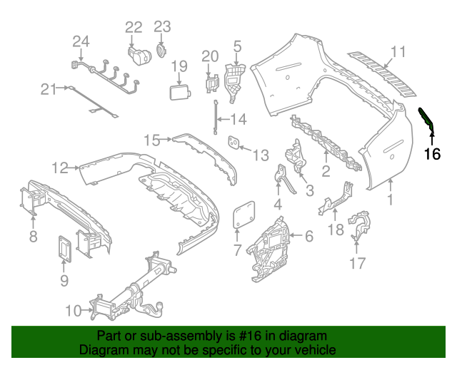 166-820-57-00 - Reflector Panel 2017-2019 Mercedes-Benz ...