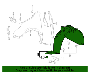 2021-2023 Buick Envision Front Driver Side Wheelhouse Liner 85517628 GM ...