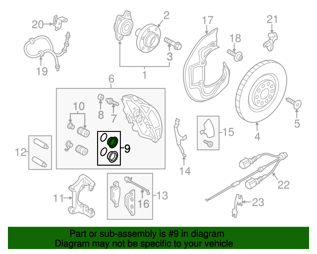 2004-2018 Audi Caliper Seal Kit 4E0-698-471 | Audi USA Parts