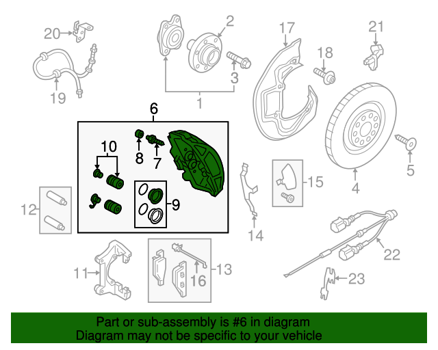 4G0-615-123-G - Disc Brake Caliper 2017-2018 Audi | Audi OEM Parts