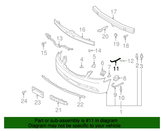 2006-2010 Infiniti Bumper Cover Filler 62094-EG000 | OEM Parts Online