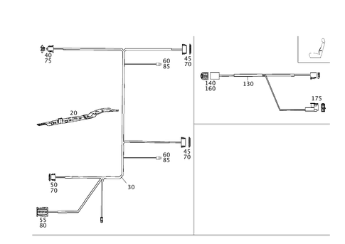 Cable Harness in Luggage Compartment for 2005 Mercedes-Benz C 240 ...