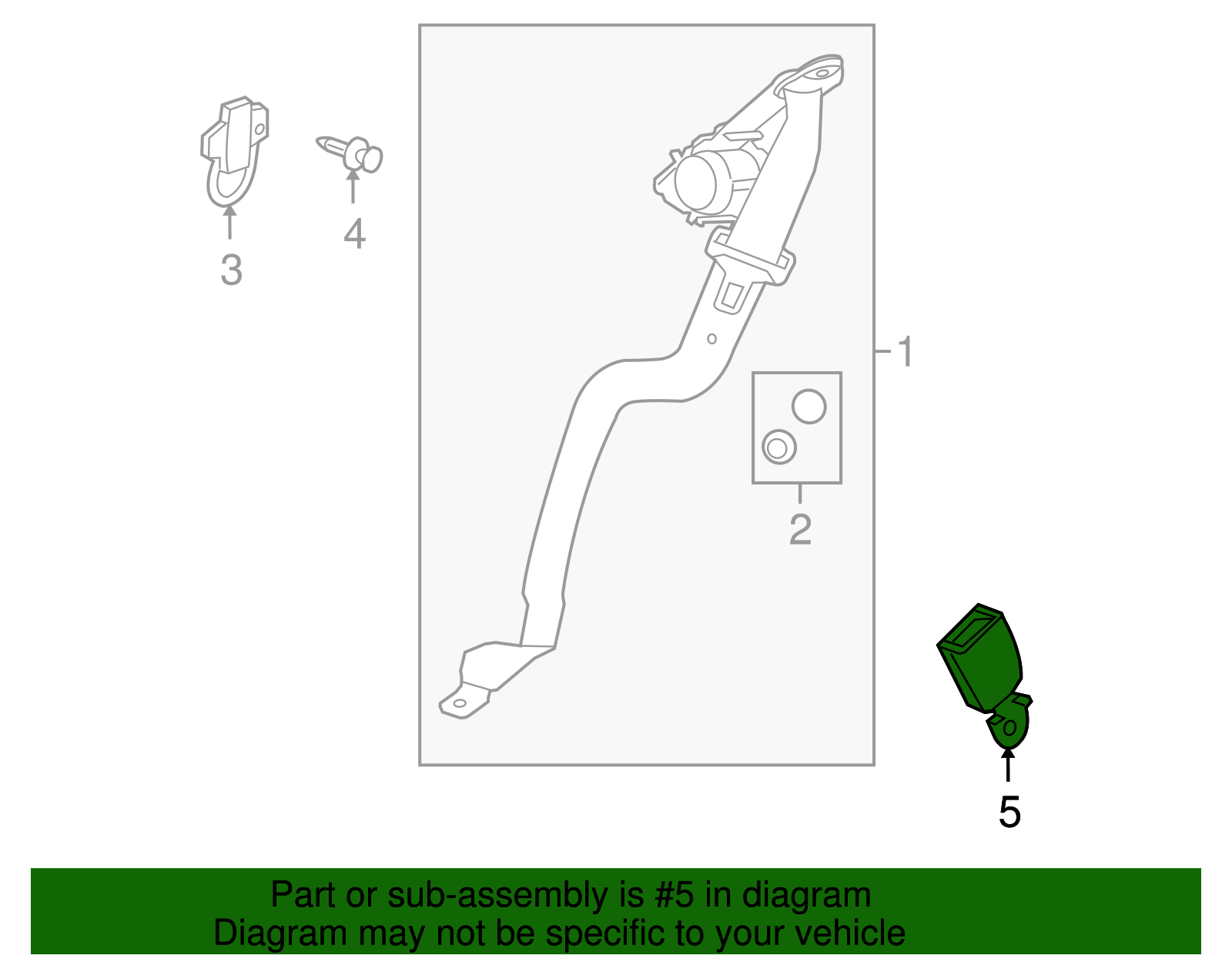 19208868 - Jet Black Rear Seat Belt with Buckle 2010-2015 Chevrolet ...