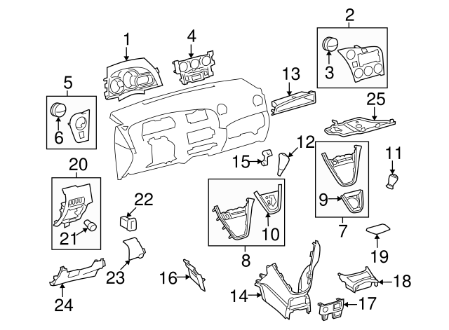 2009-2013 Toyota Matrix Cluster Bezel 55403-02140-B0 | Toyota Parts Center