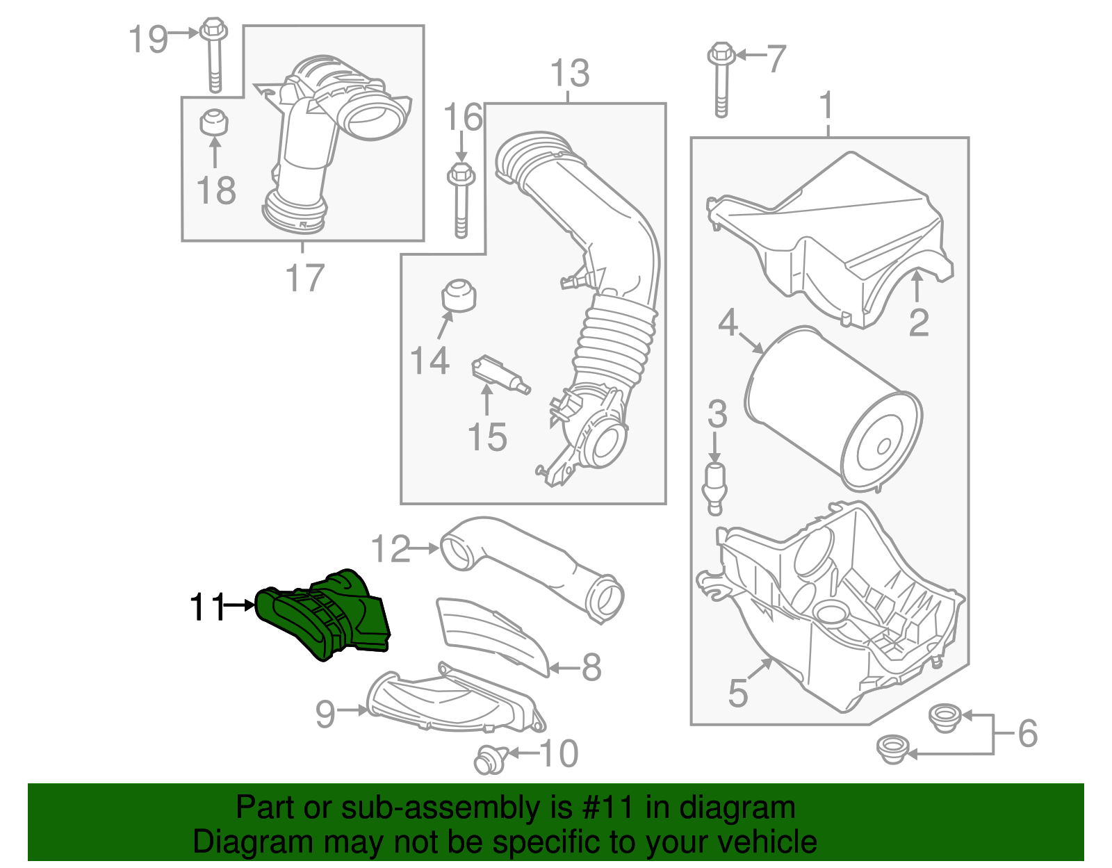 2013-2019 Ford Engine Air Intake Hose CV6Z-9C675-A | OEM Parts Online