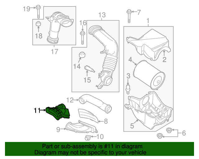2013-2019 Ford Engine Air Intake Hose CV6Z-9C675-A | Varsity Ford
