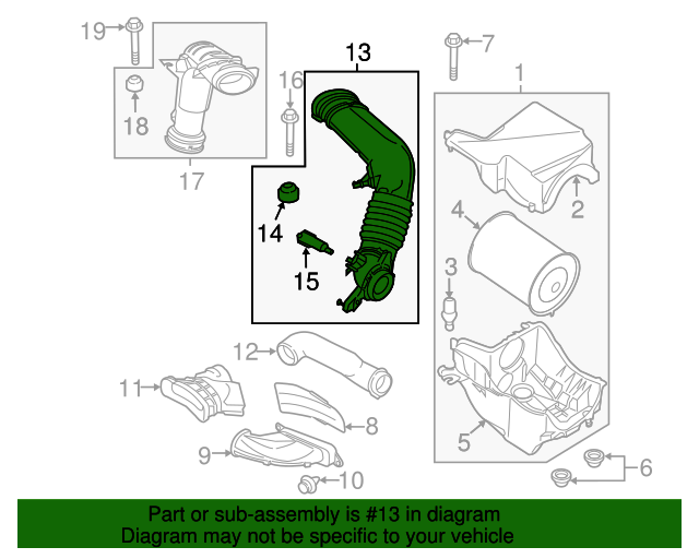2017-2019 Ford OEM NEW 2017-2019 Ford Escape Lincoln MKC Air Inlet Tube ...