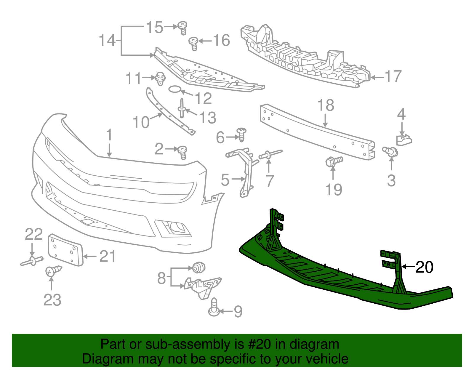 2014-2015 Chevrolet Camaro Black Front End Spoiler 23104737 | OEM Parts ...