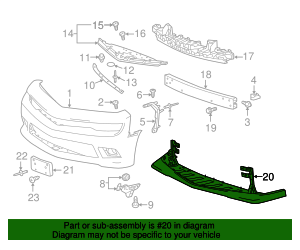 2014-2015 Chevrolet Camaro Black Front End Spoiler 23104737 | OEM Parts ...