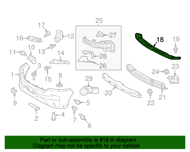 2016-2021 Toyota Land Cruiser Center Support 52521-60170 | Toyota Parts