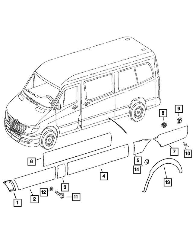 2007-2009 Dodge OEM NEW 07-2009 Mopar Dodge Sprinter 2500 3500 Exterior ...