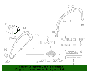2004-2015 Nissan TITAN Tape 78878-7S215 | Parts for Nissans