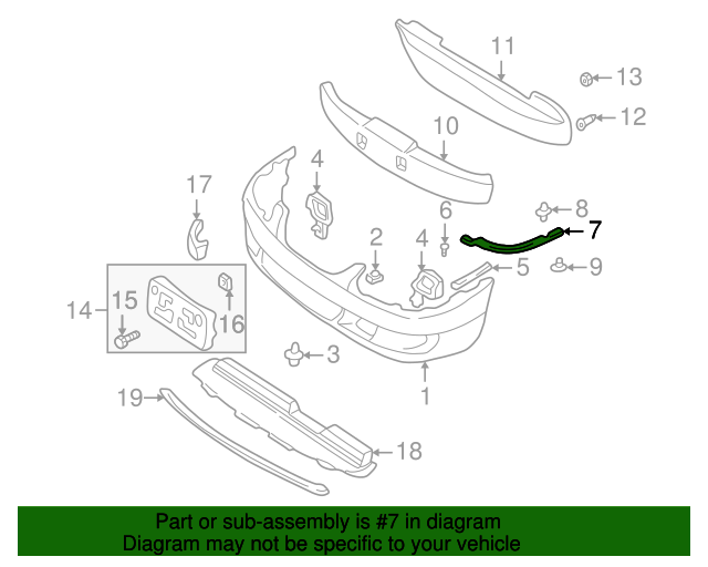 2001-2002 Mazda Millenia Retainer R Front Bumper - Passenger Side (RH ...