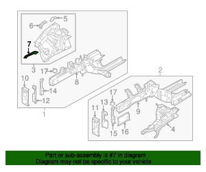 64587-A7000 - Apron Assembly Bracket 2017-2018 Kia Forte | Kia.Parts Store