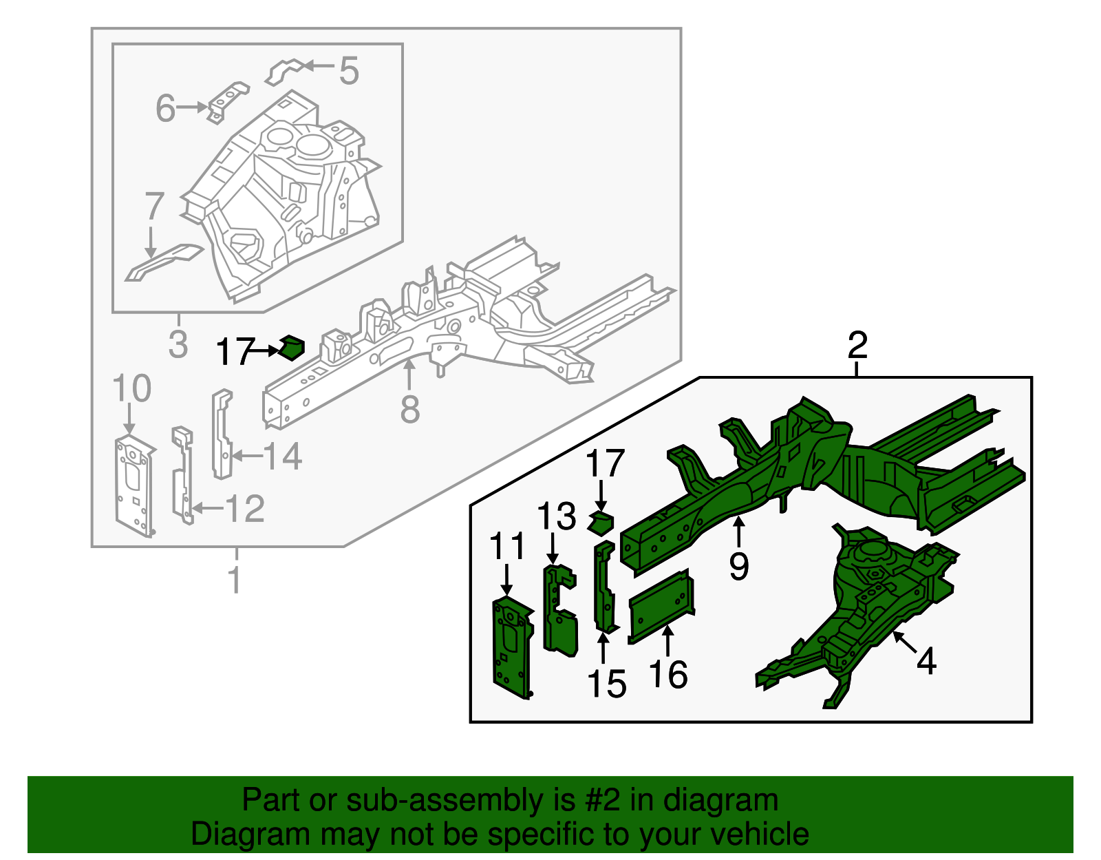 64500-B0000 - Apron/Rail Assembly 2017-2018 Kia Forte | Kia.Parts Store