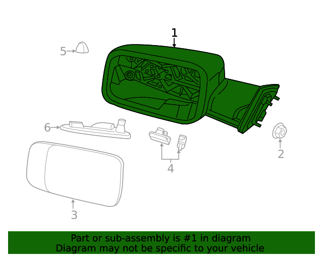 2019-2020 Ram Mirror Assembly - Passenger Side (RH) 68361474AD ...
