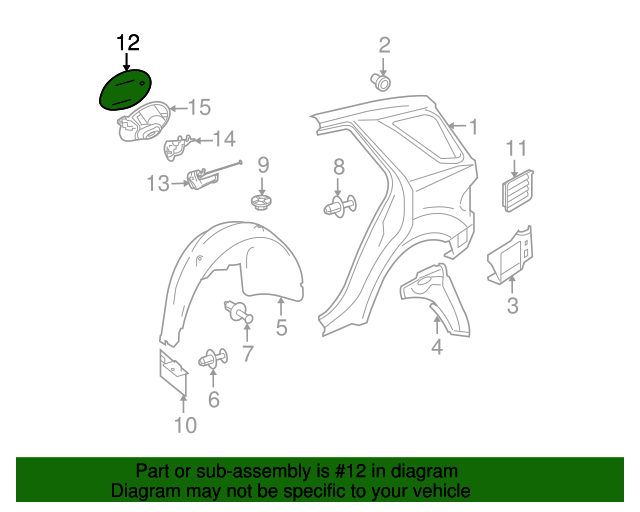 164-757-00-06 - Fuel Door 2006-2011 Mercedes-Benz | MB Parts Express