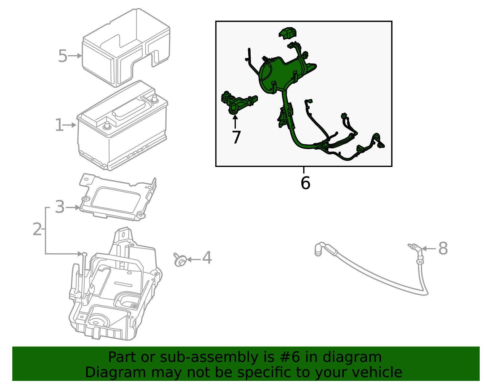 WC-97719 - High-Quality Motorcraft™ Battery Cable for 2021-2025 Ford F ...