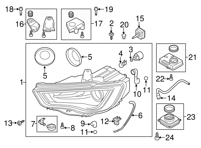 8V0-941-044-B - Headlight Assembly 2015-2016 Audi | AutoNationParts.com