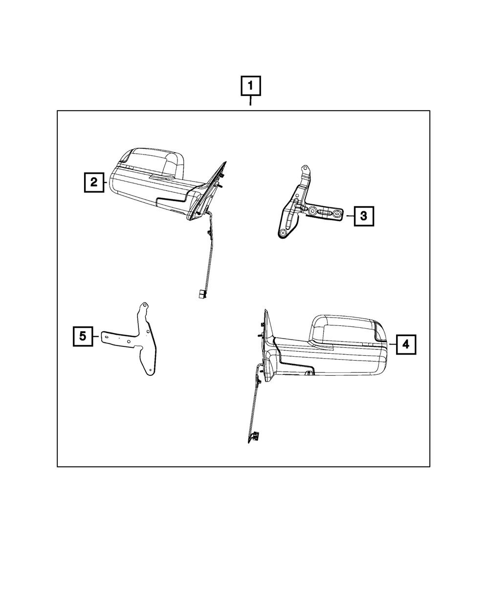 2013-2022 Ram Outside Rear-View Mirror, Right 68412786AC | My Mopar Parts