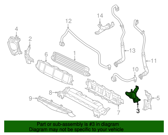 207-540-01-81 - Oil Cooler Bracket 2014-2017 Mercedes-Benz E 550 ...