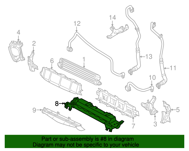 2014-2017 Mercedes-Benz E 550 Upper Duct 207-505-05-88 | MB OEM Parts
