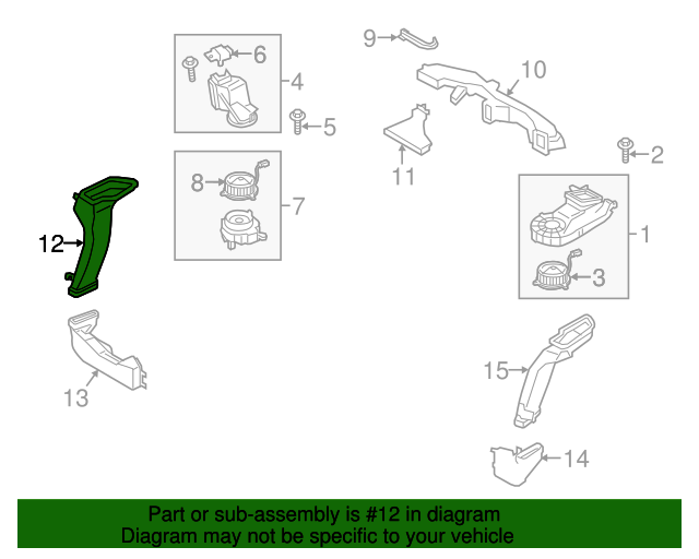Genuine OEM Ford - Drive Motor Battery Compartment Cooling Fan Duct ...
