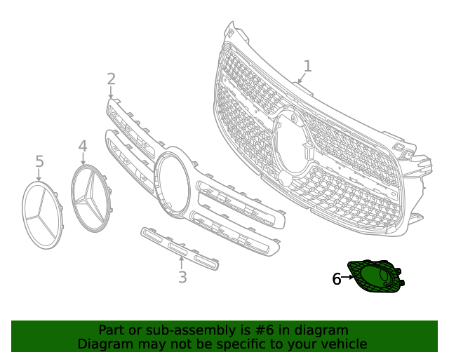 2020-2023 Mercedes-Benz GLB 250 Outer Grille 247-885-70-01 | MB OEM Parts