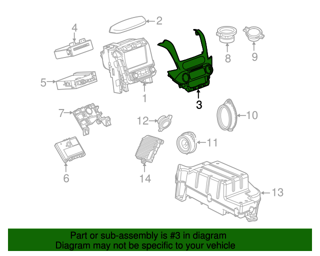 2015-2020 GM Low Gloss Burnish Instrument Panel Accessory Center Trim ...