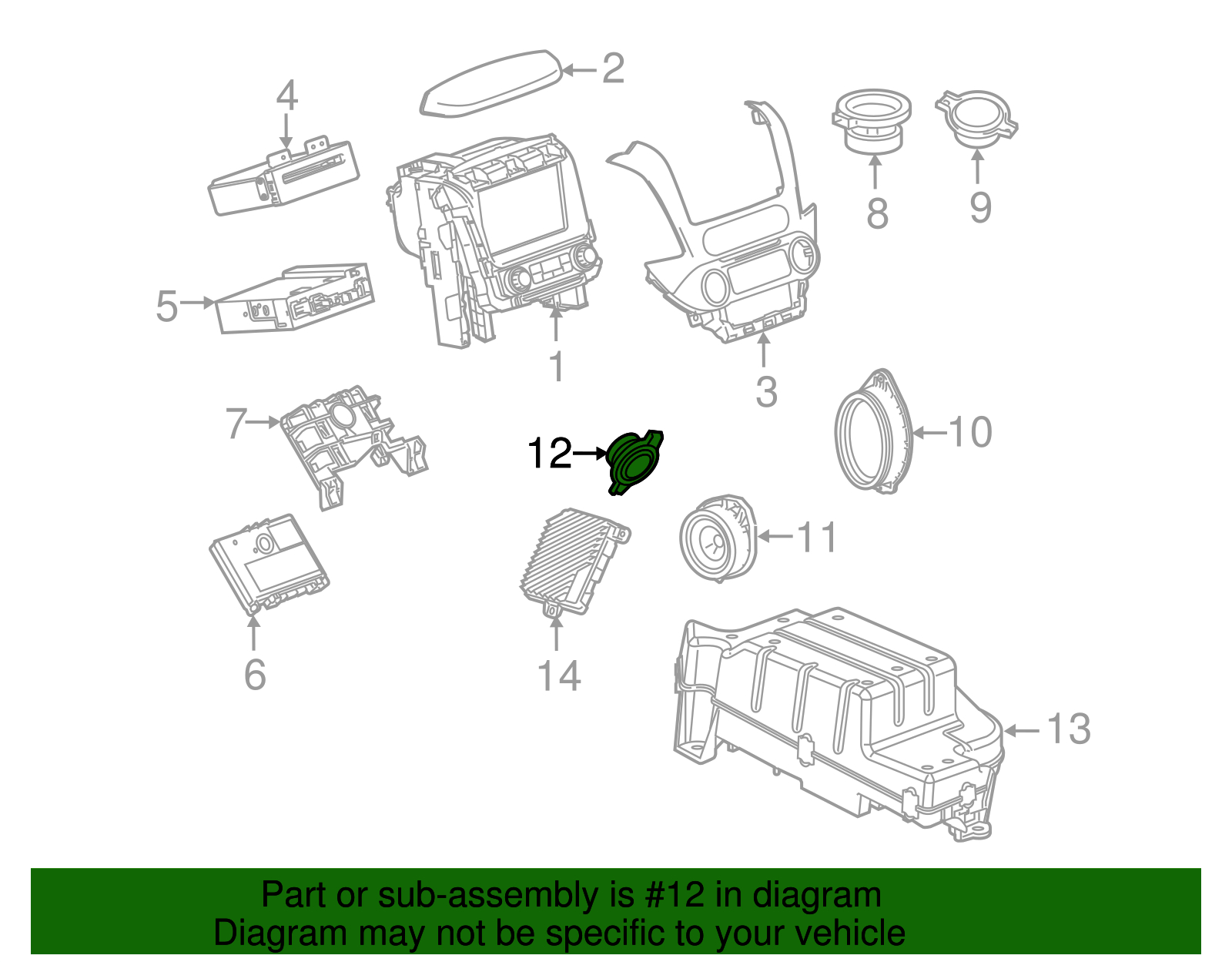 22818985 - Rear Upper Corner Garnish Molding Radio Speaker 2015-2020 GM ...