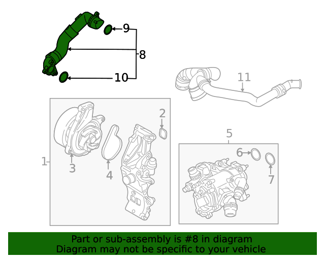 11538645546 - 2019-2023 BMW Coolant Hose (11-53-8-645-546) | BMW of ...