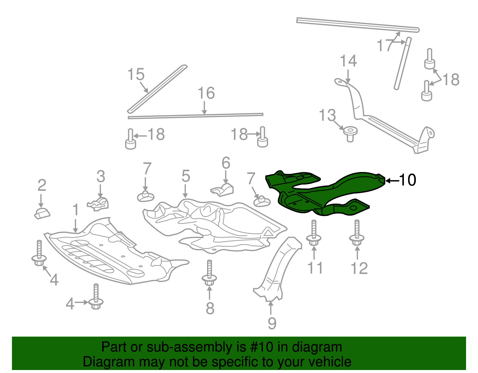 230-524-12-30 - High-Quality Radiator Support Splash Shield for 2007-2012 Mercedes-Benz ...
