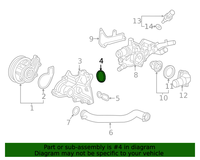 19411-59B-003 - Engine Water Pump Housing O-Ring 2017-2023 Honda Civic ...