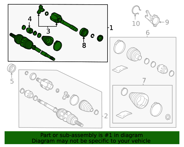 43410-0E350 - Axle Assembly 2020-2024 Toyota Highlander | Ourisman ...
