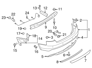 N-105-073-01 - Bumper Cover Support Rail Nut 2002-2015 Audi | Audi OEM ...