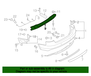 8T0-807-313-A - Bumper Impact Bar 2008-2017 Audi | AutoNationParts.com