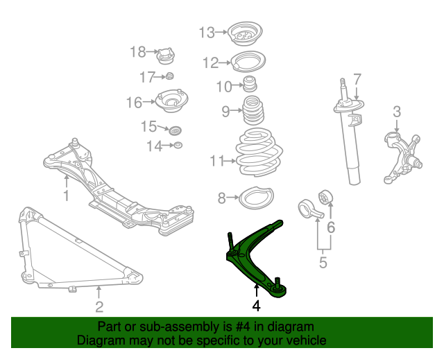 31122229454 - 2001-2006 BMW M3 Lower Control Arm (31-12-2-229-454 ...
