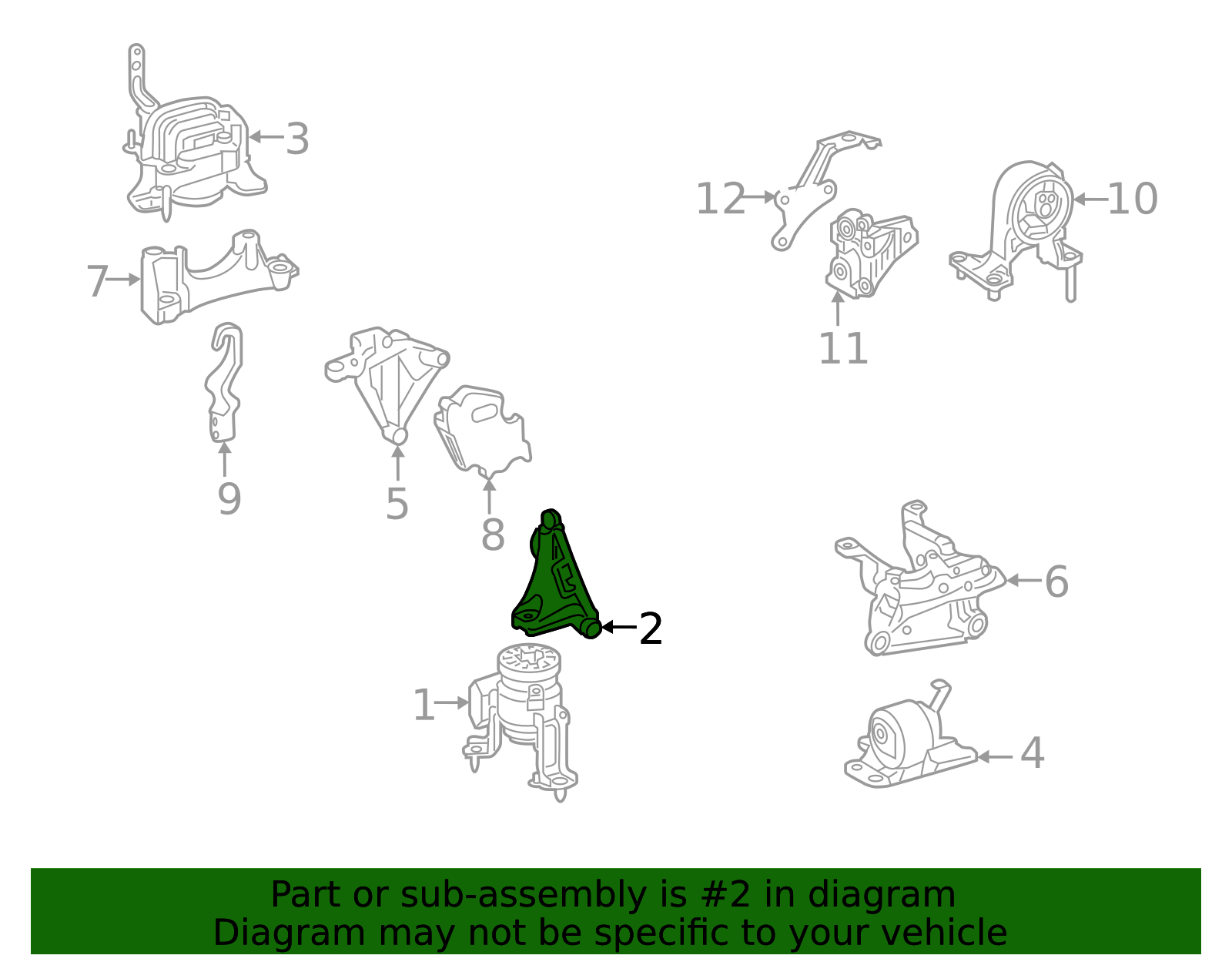 12311-F0010 - Front Mount Bracket 2018-2024 Toyota | Longo Toyota Parts