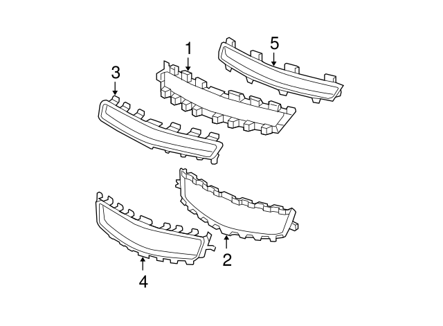 25784044 - Front Lower Grille in Silver 2008-2012 Chevrolet Malibu ...