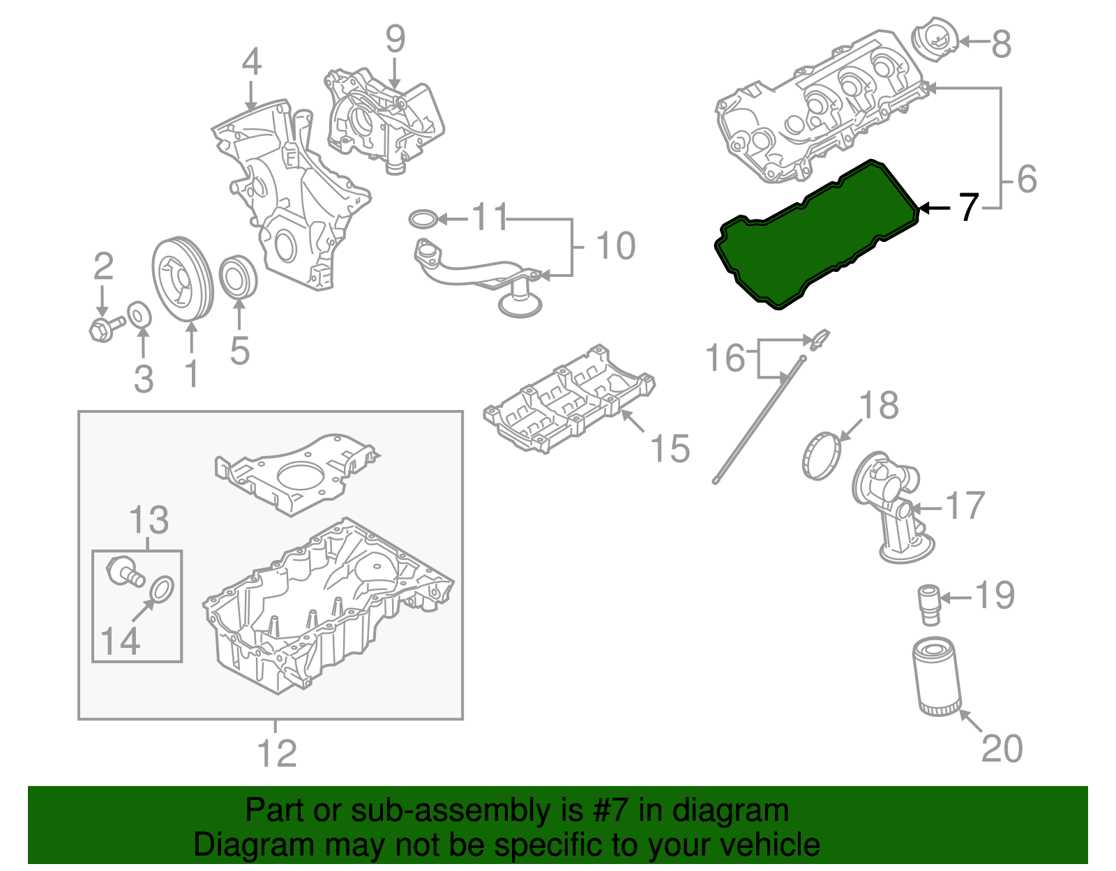 2007-2016 Ford Valve Cover Gasket 7T4Z-6584-B | OEM Parts Online