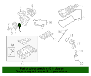 1999-2020 Ford OEM NEW 2005-2020 Ford Front Crankshaft Timing Cover Oil ...