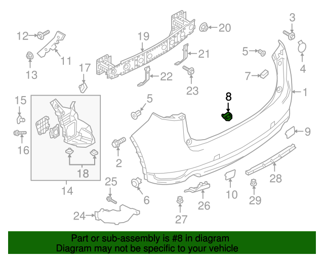 2013-2020 Mazda Bumper Cover Center Bracket KD53-50-251 | QuirkParts