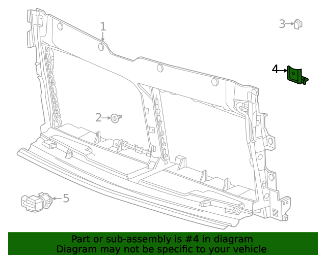 2021-2022 GM Front Bumper Shutter Bracket 84655478 | GMPartsDirect.com