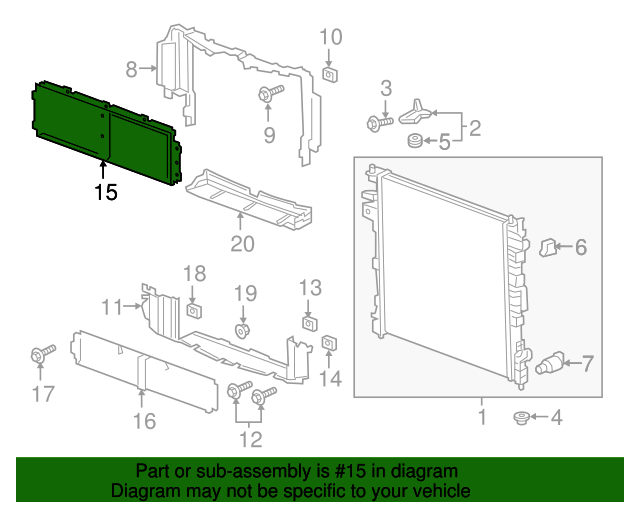 2018-2021 Chevrolet Traverse Shutter (Replaces Part Number 84393409 ...